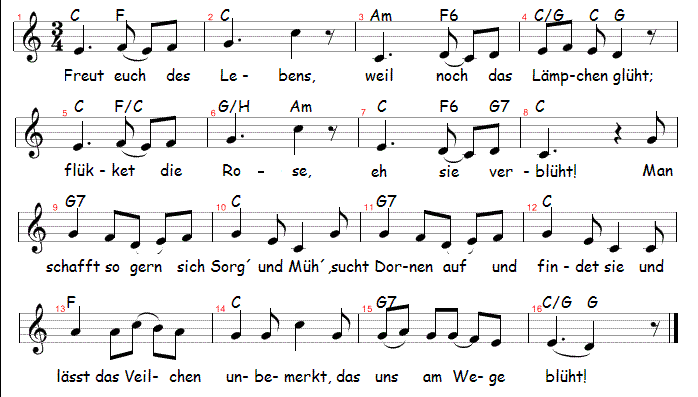 Freut euch des Lebens | Liederkiste.com Freut euch des Lebens | Liederkiste.com